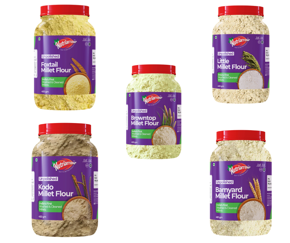 Unpolished Millet Flour Combo/Positive Millets Flour 2kg / Foxtail Mil ...